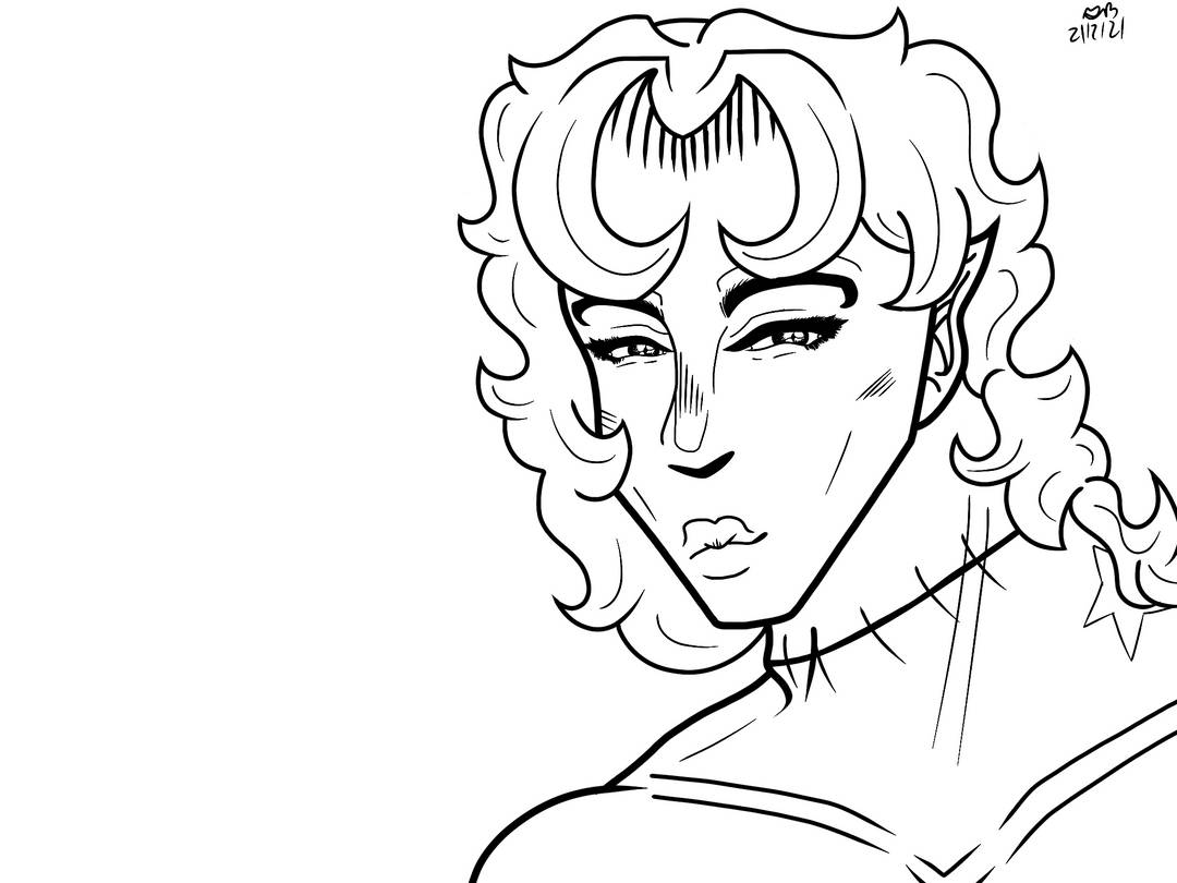Tried a more realistic artstyle for the first time and drew Dio. Not sure if I should do colour ...