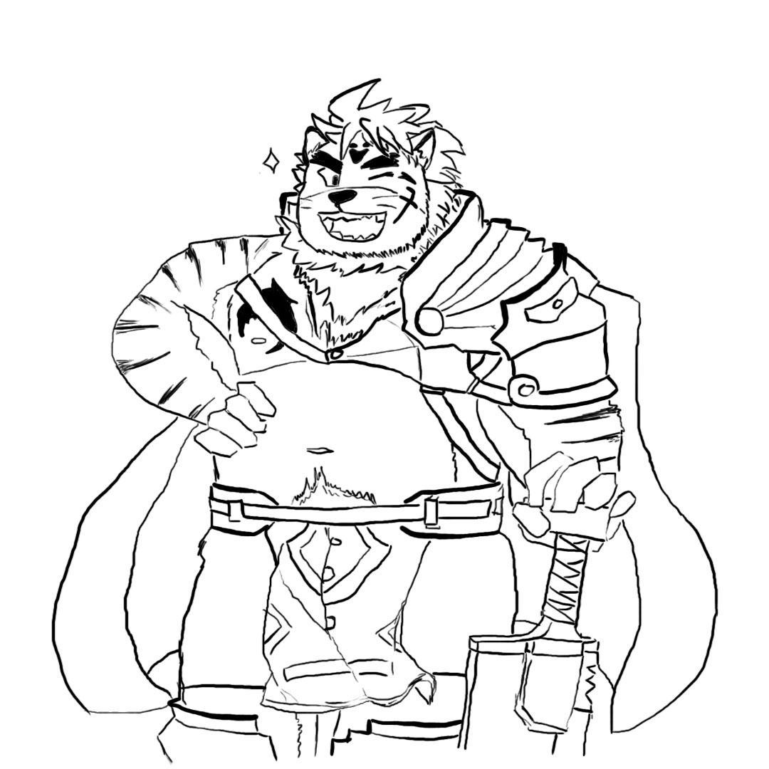 Tried drawing Hombretigre in Marchosias' armour. Forgive me- | Scrolller