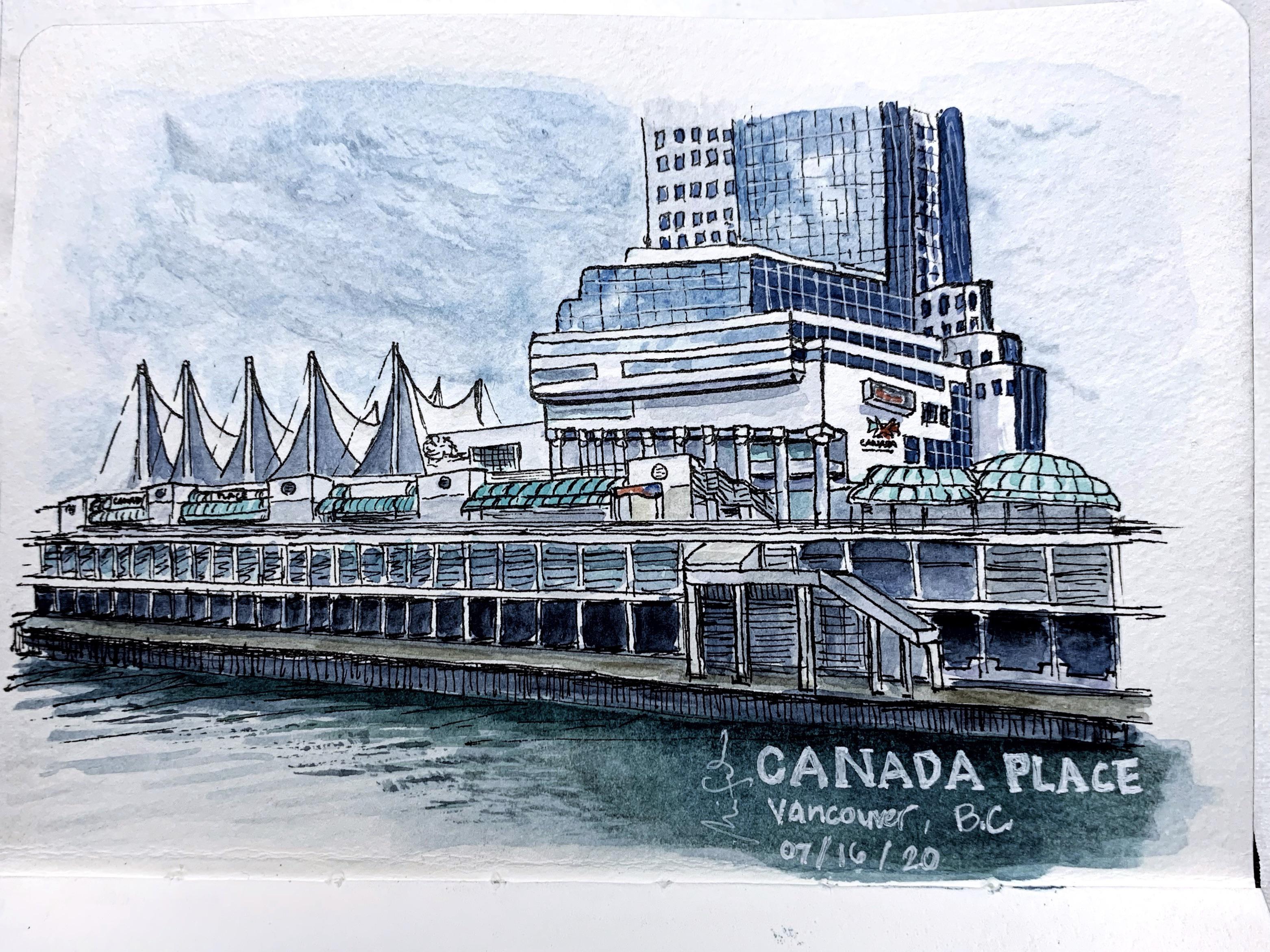 Tried to do it on location but had to finish inking and painting in the airport! It’s my first ...