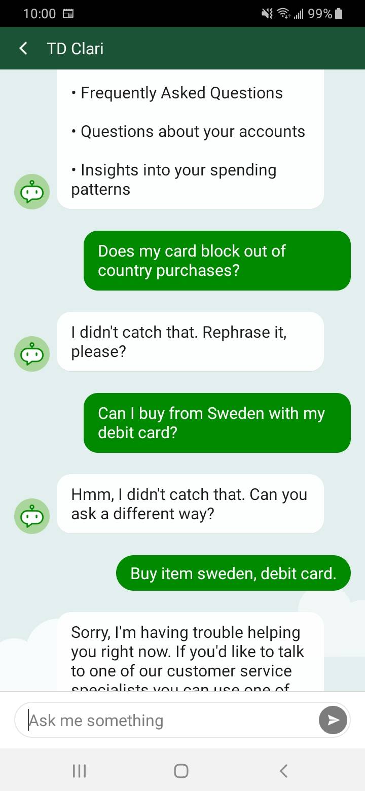 Tried using my banks chat bot helper. It's not too bright. | Scrolller