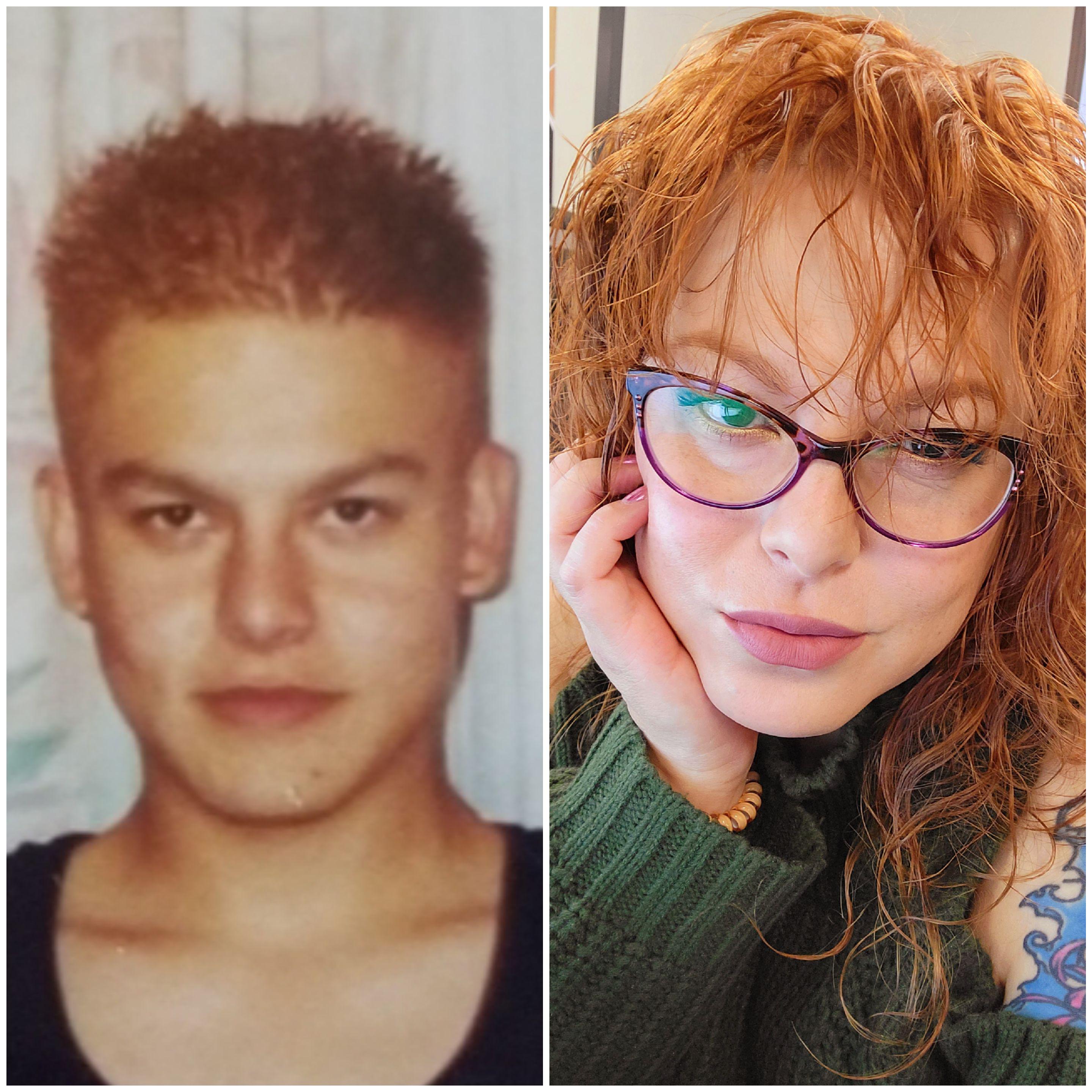 About 20 years between these pictures. Been on hrt for 4 years at 42 ...