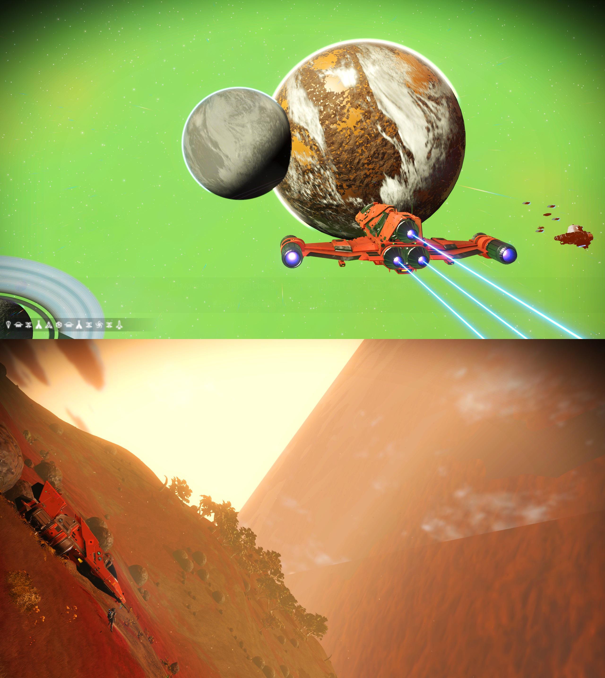 Two Lush planets colliding, causing some really interesting gravity anomalies. | Scrolller