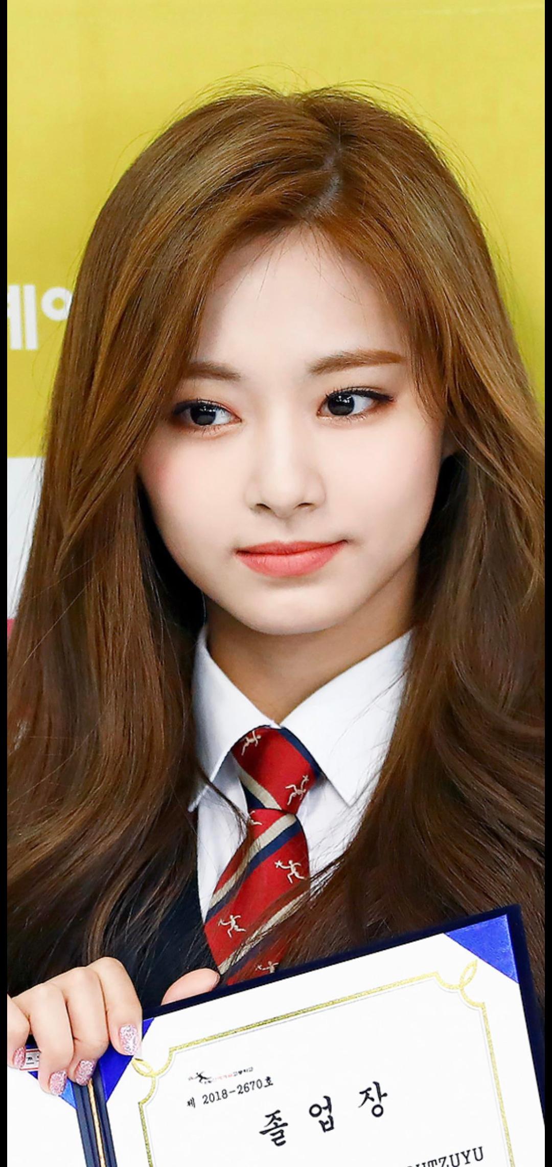 Tzuyu - red tie, white shirt, black jacket | Scrolller