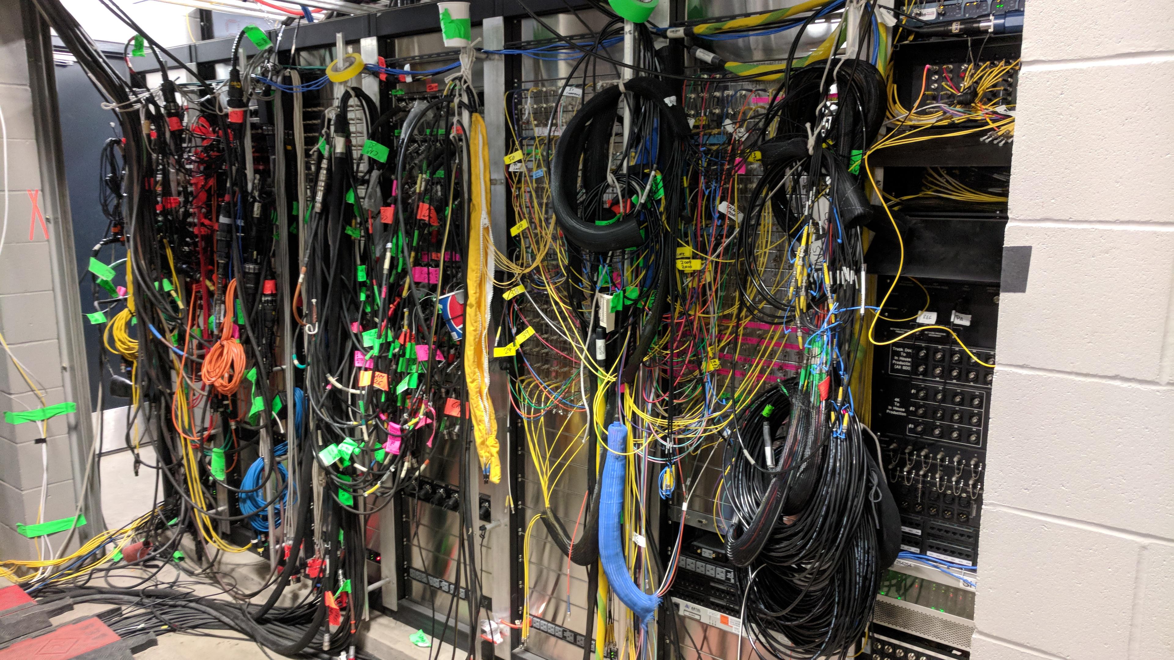 U.S. Bank Stadium broadcast truck patch panel during Super Bowl 52. | Scrolller