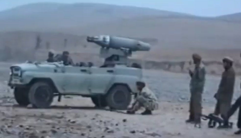 UAZ-469 Jeep carrying an UB-32-57 rocket pod. North-eastern Afghanistan | Scrolller