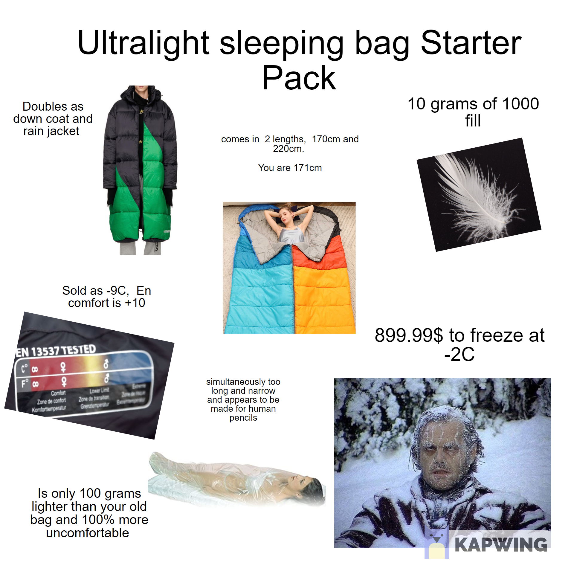 Ultralight sleeping bag starter pack | Scrolller