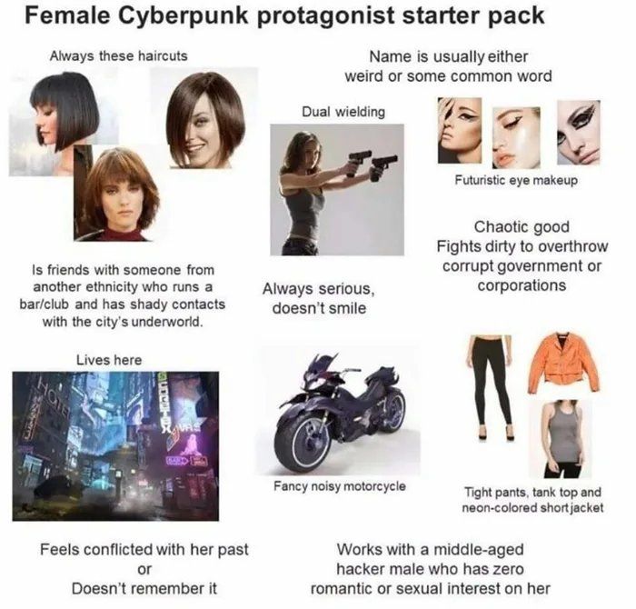 Female cyberpunk protagonist starter pack | Scrolller