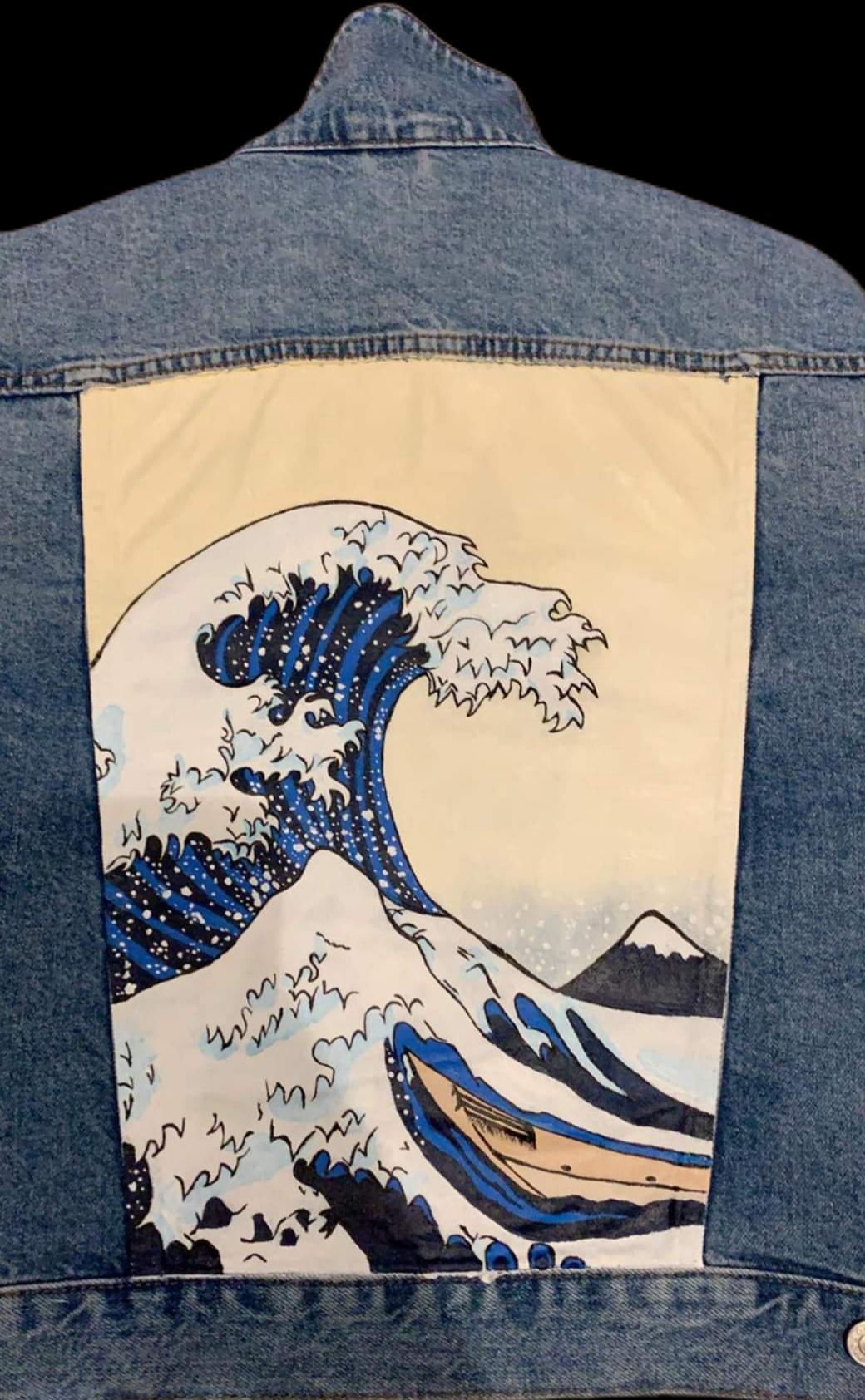 Under the Wave off Kanagawa, Me, Acrylic on Denim, 2021 | Scrolller