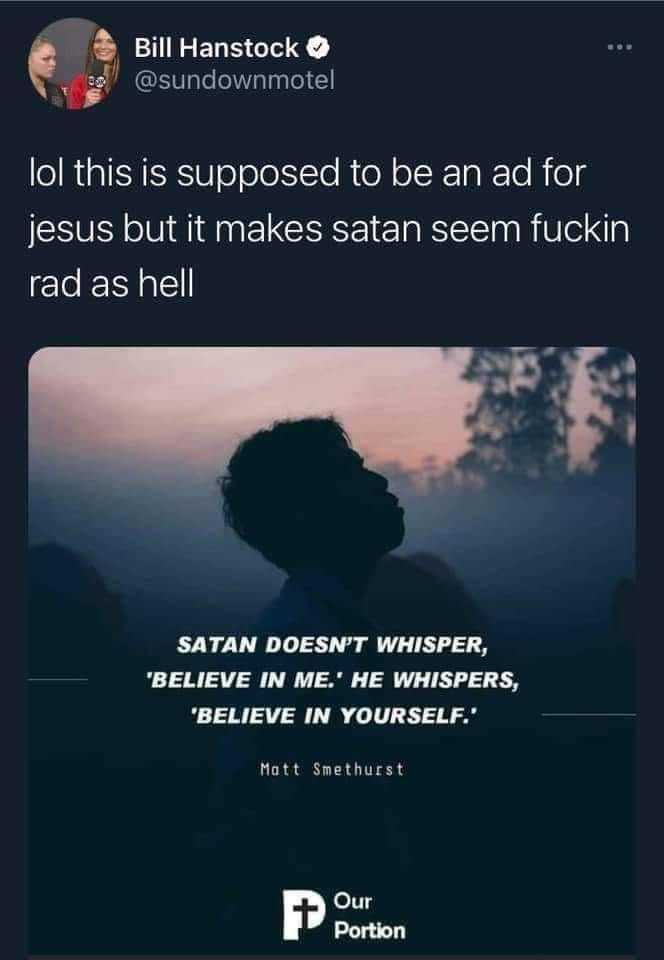 Expected wholesome Satan | Scrolller