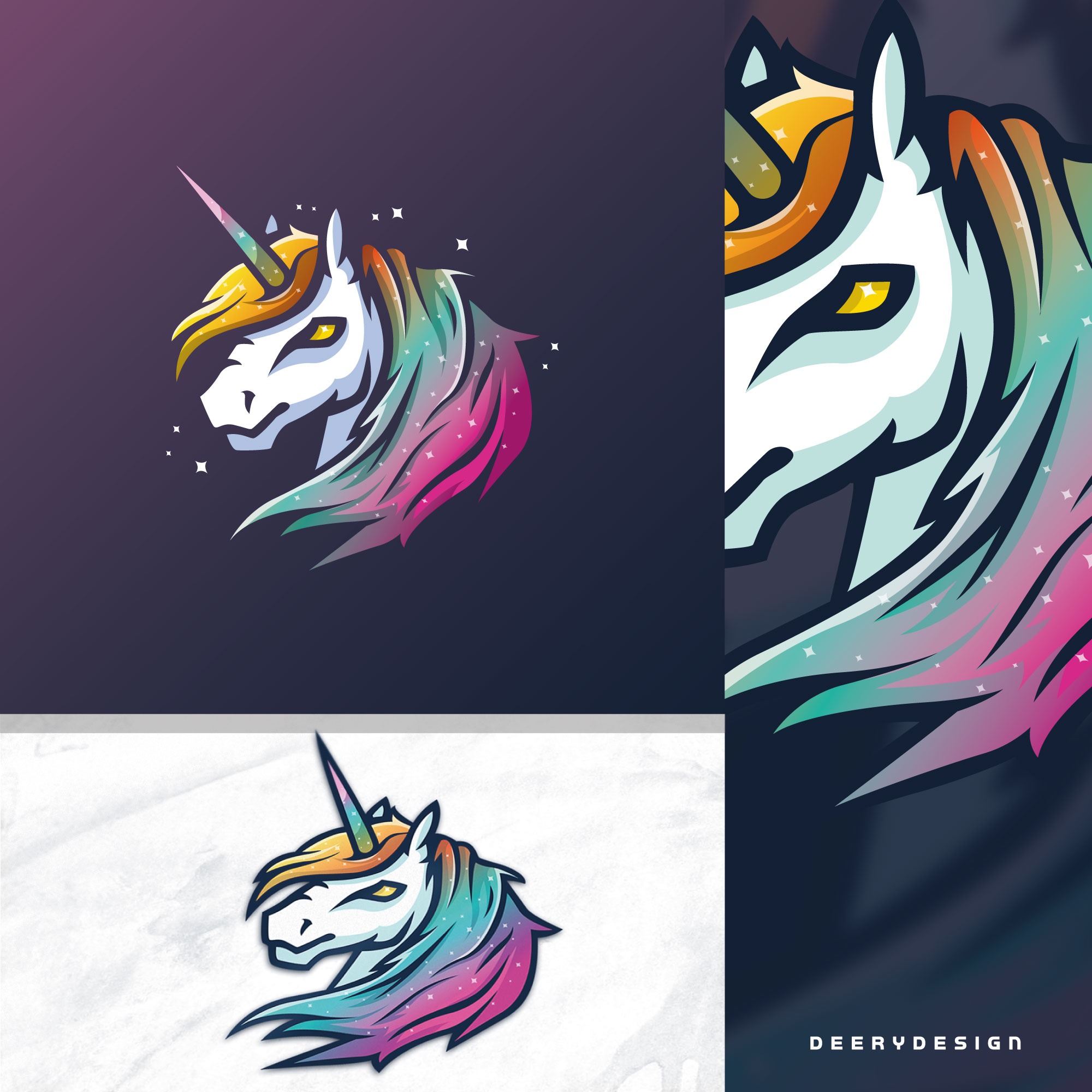 Unicorn mascot logo | Scrolller