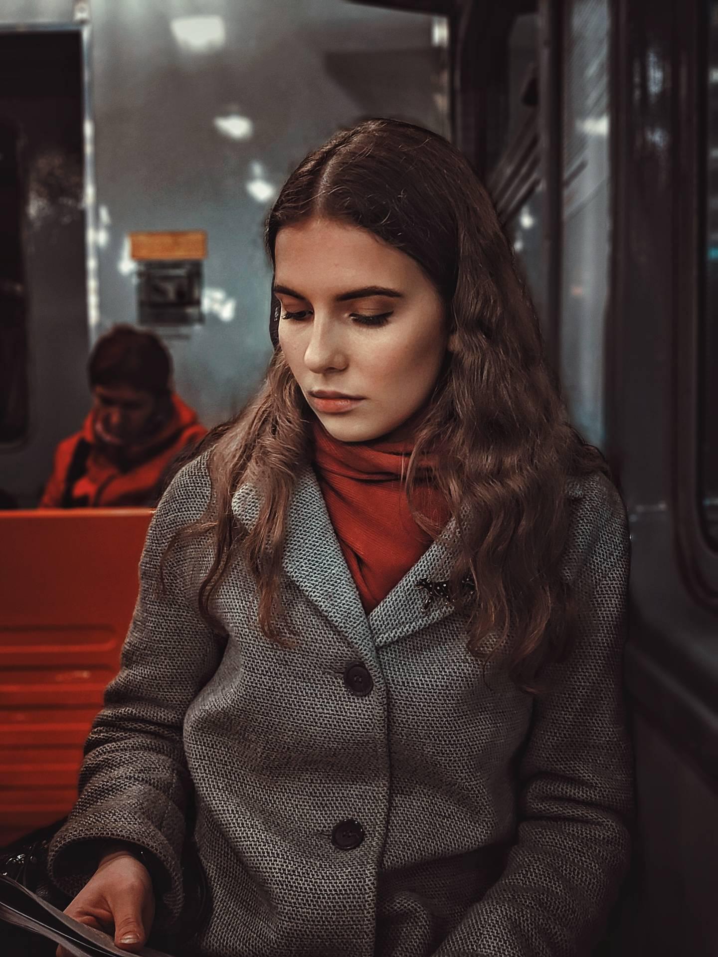 Unknown girl in suburban train | Scrolller
