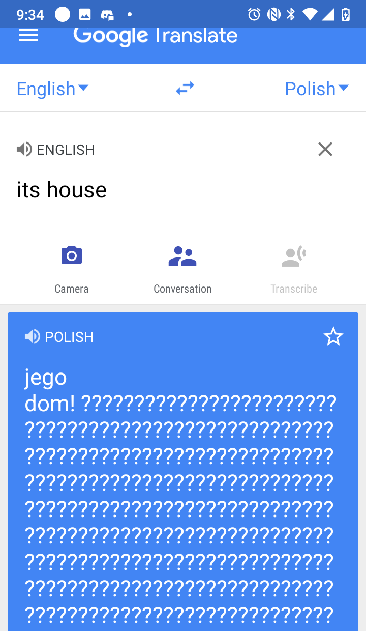 Unnecessary punctuation in Google translate | Scrolller