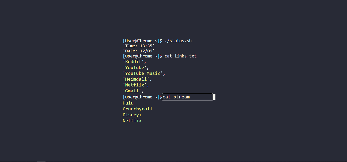 Update Terminal Themed Startpage with Functionality | Scrolller