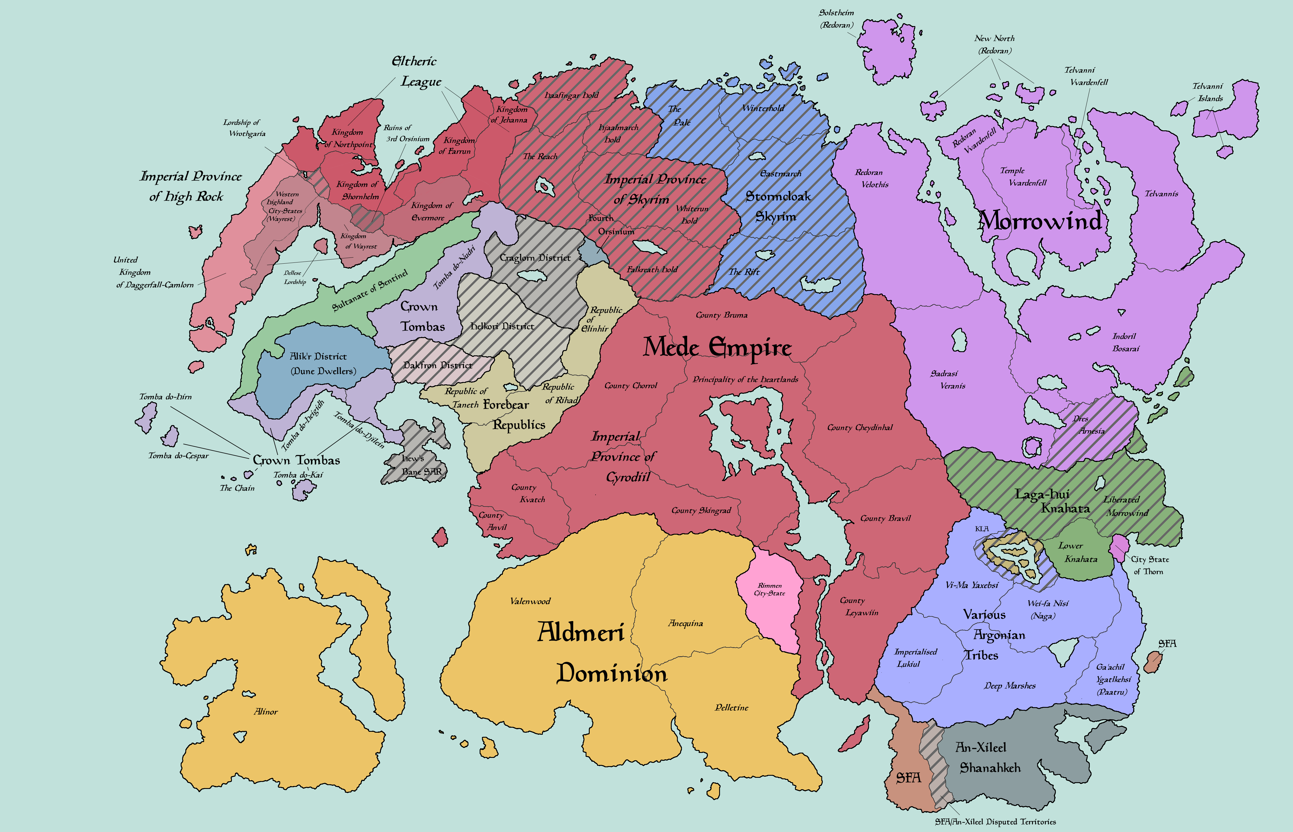 Updated Map for Tamriel in Beyond Skyrim | Scrolller