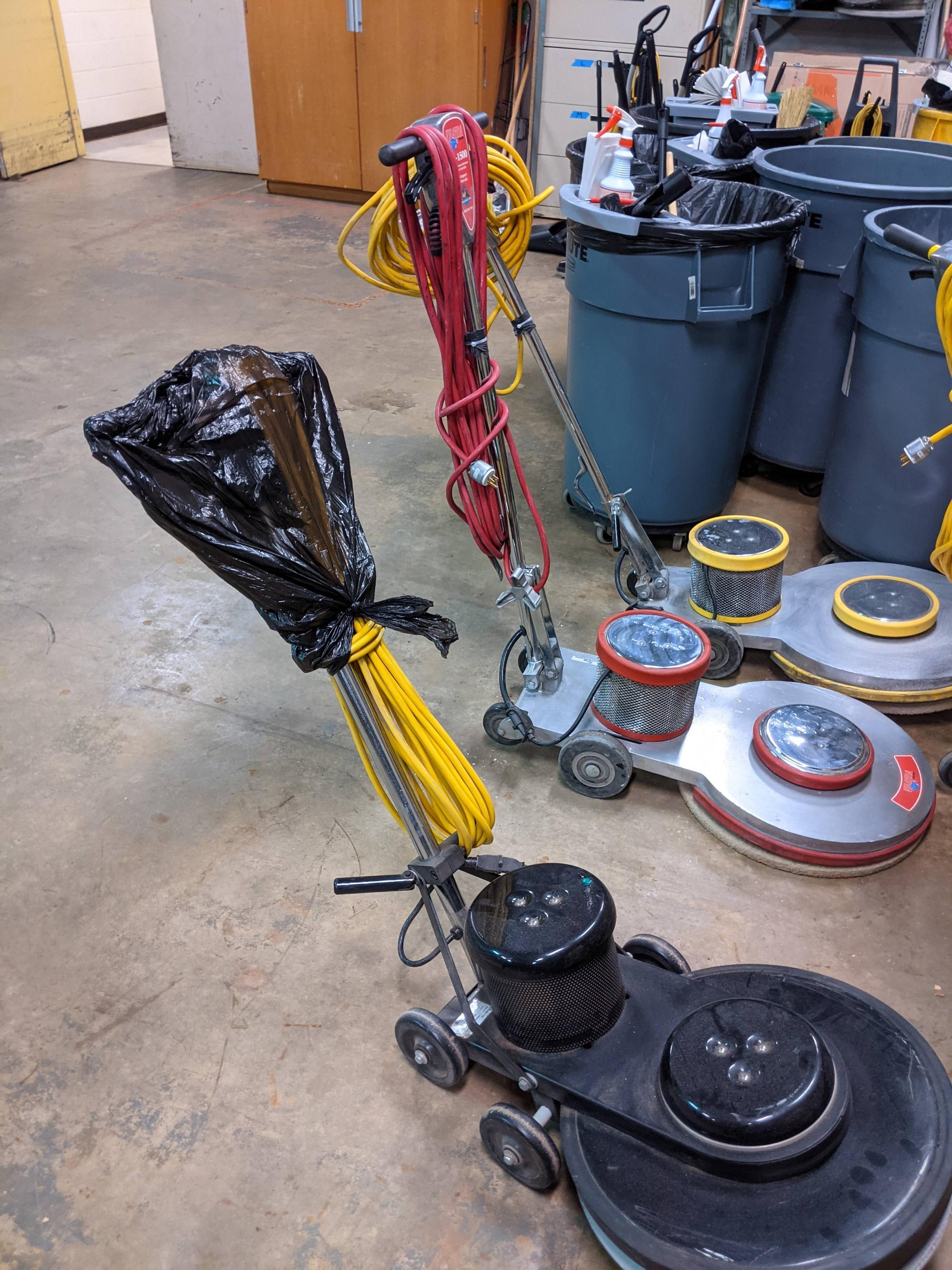 Usually can't find paper to post a "broken" sign, so we're bagging our non-working machines ...