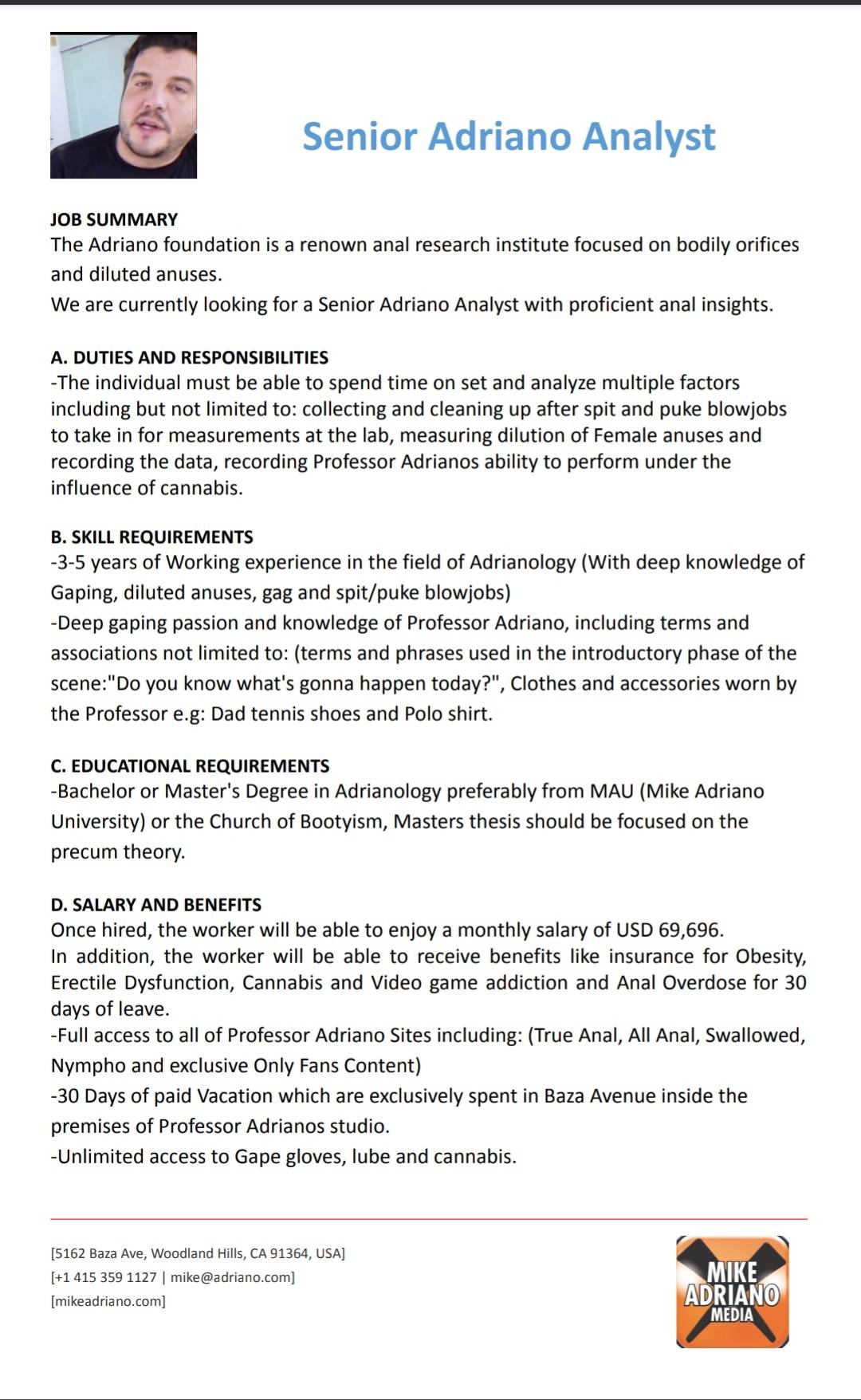 !!!VACANT POSITION!!! ADRIANO ANALYST | Scrolller