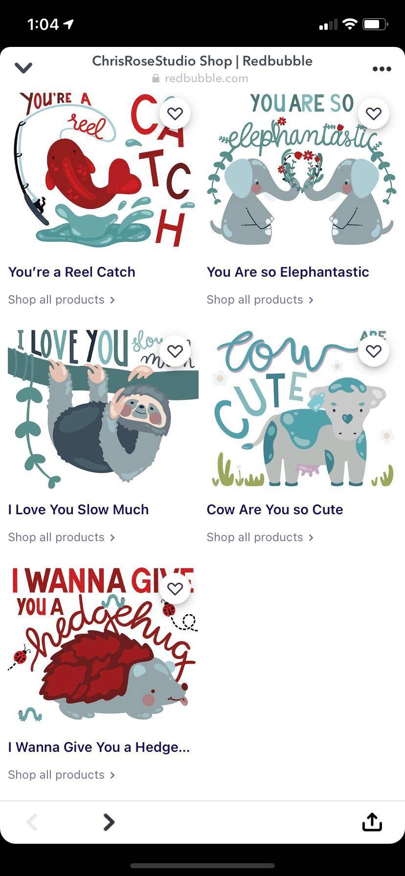 Valentine’s / Animal Puns collection for my first launch of Redbubble products! | Scrolller