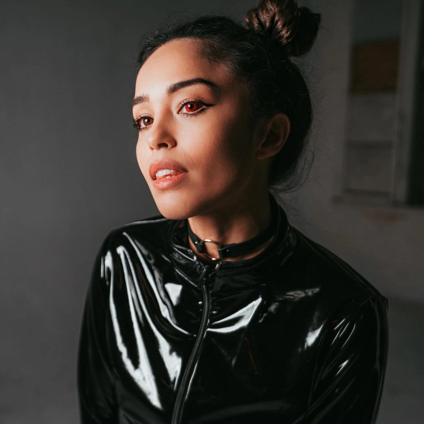 Valkyrae looking cute in leather and a dog collar | Scrolller