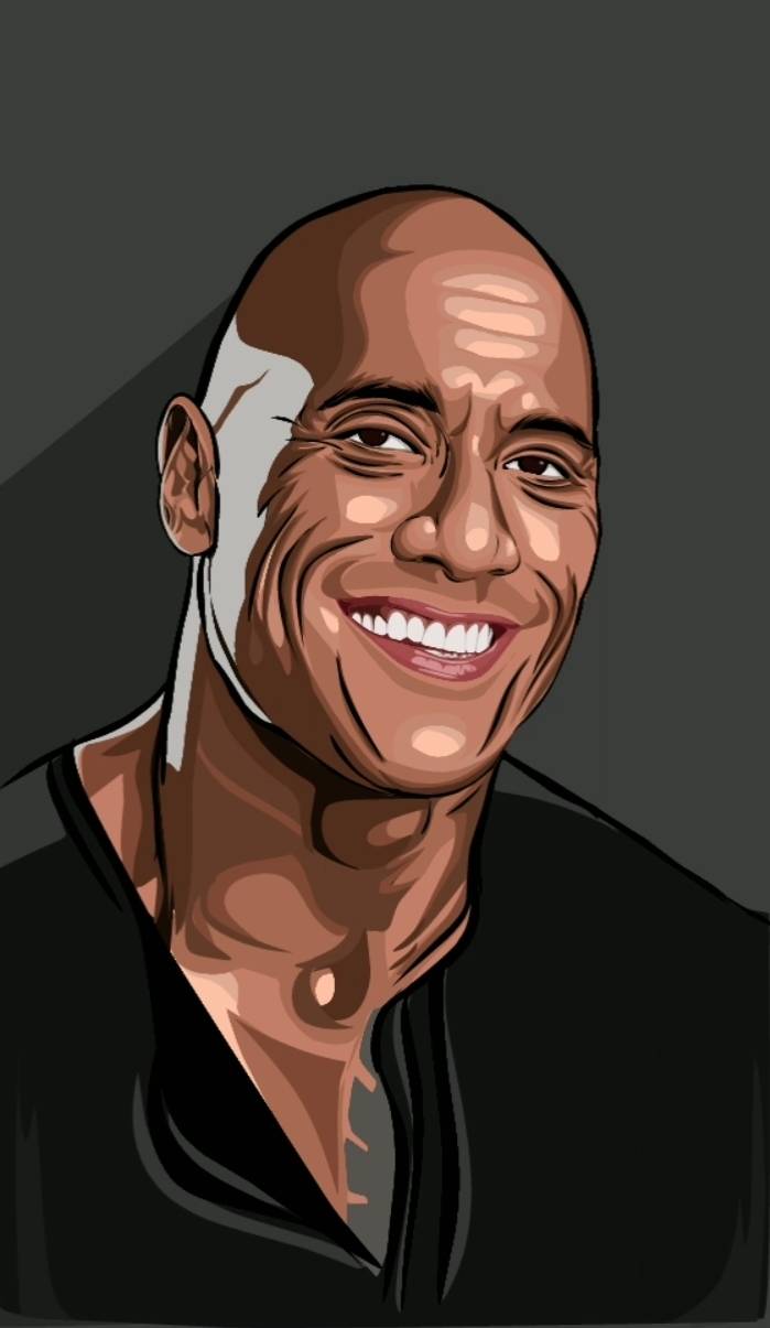 Vector portrait of Dwayne johnson - The Rock | Scrolller