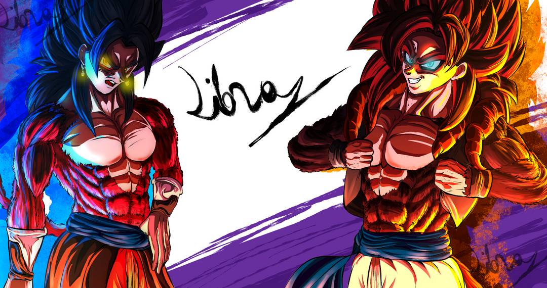 Vegito and Gogeta Super Saiyan 4 Fanart by me | Scrolller