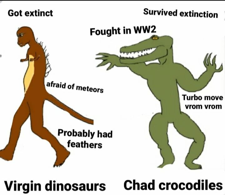 Virgin Dino vs Chad Croc | Scrolller