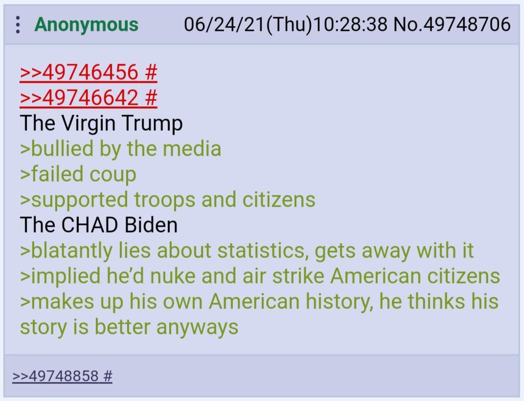Virgin Trump vs Chad Biden | Scrolller Virgin Trump vs Chad Biden | Scrolller