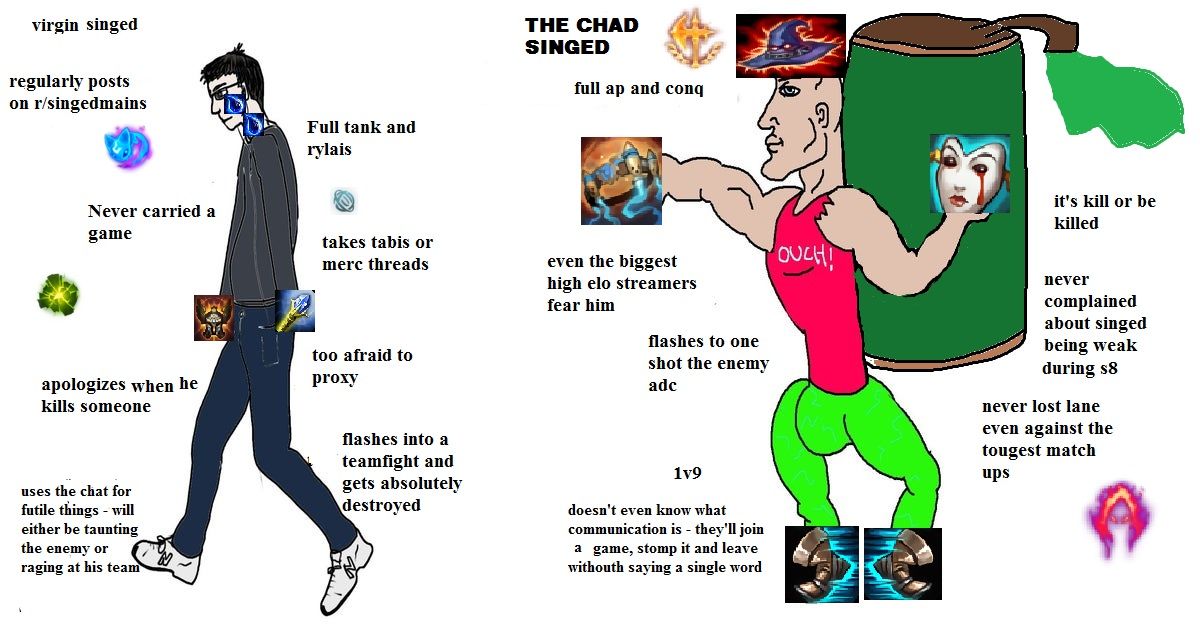 virgin vs chad singed | Scrolller