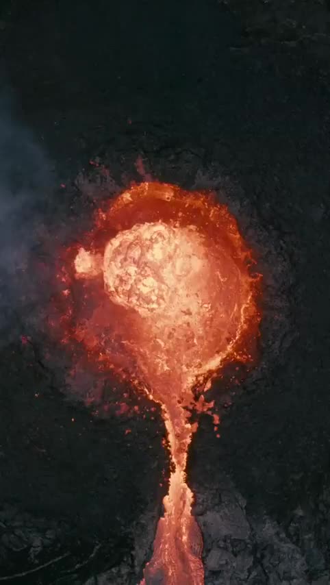 Volcano eruption. The drone melted at the end of the shoot. | Scrolller