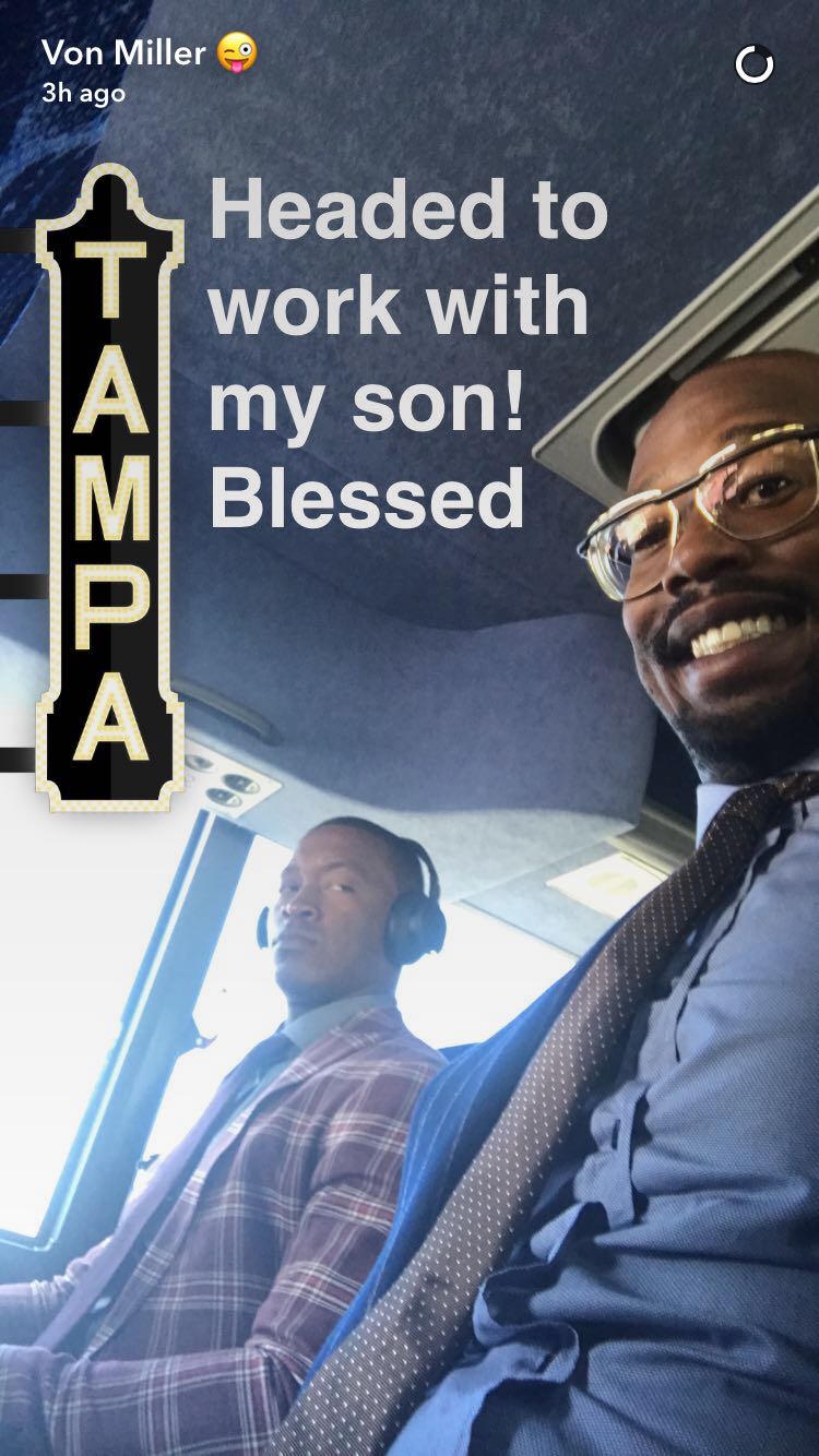 Von Miller headed to work with his son | Scrolller