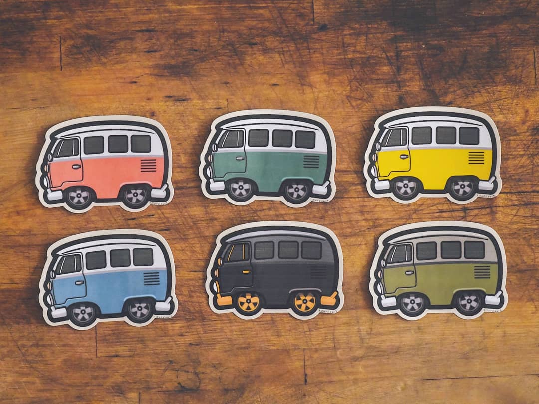 VW bus sticker set I made in Affinity Designer on the iPad | Scrolller