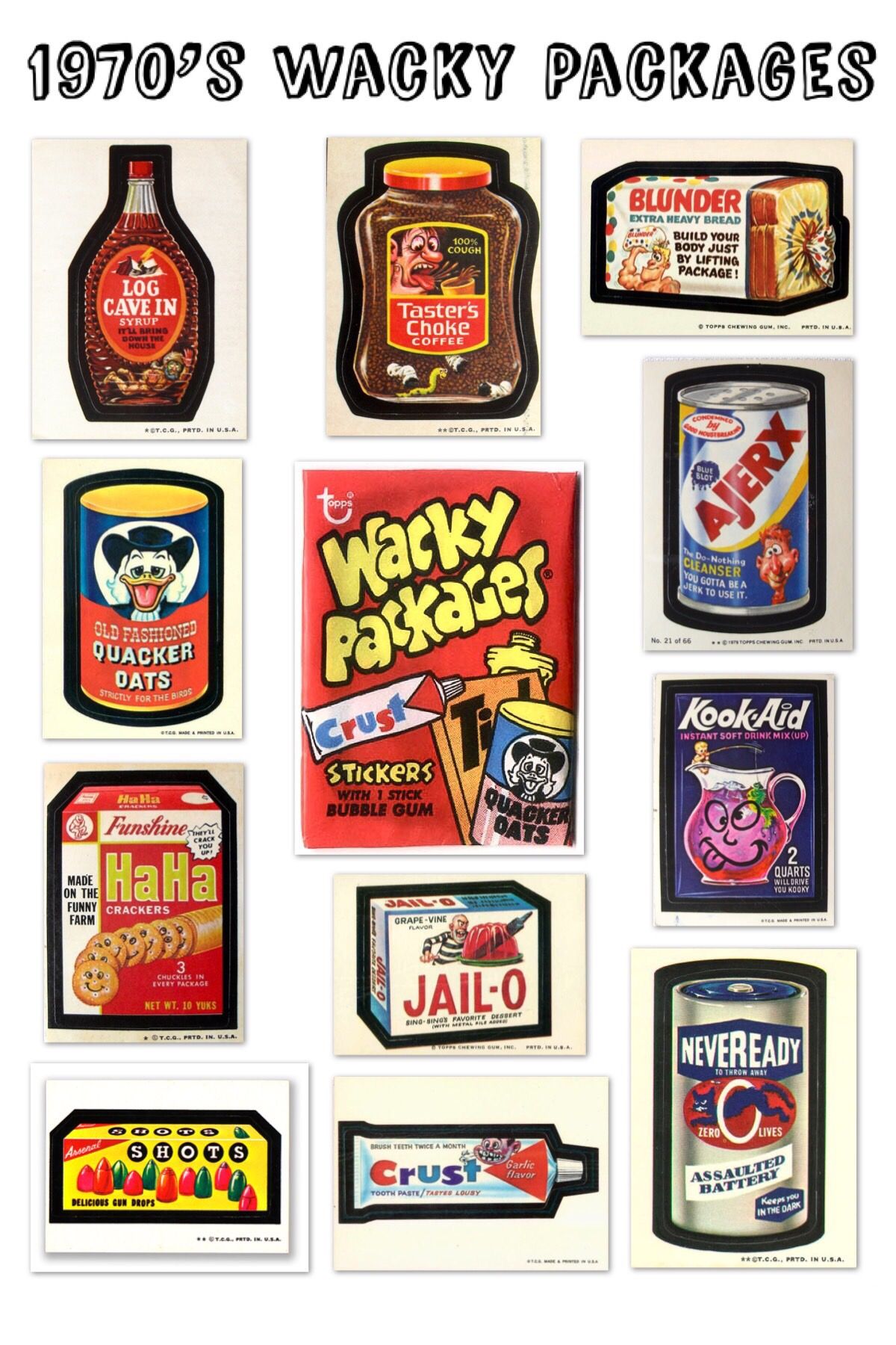 Wacky Packs - 1970's | Scrolller