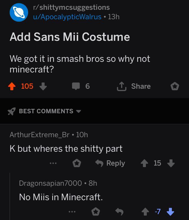 Wait, there’s no Miis in Minecraft?! | Scrolller