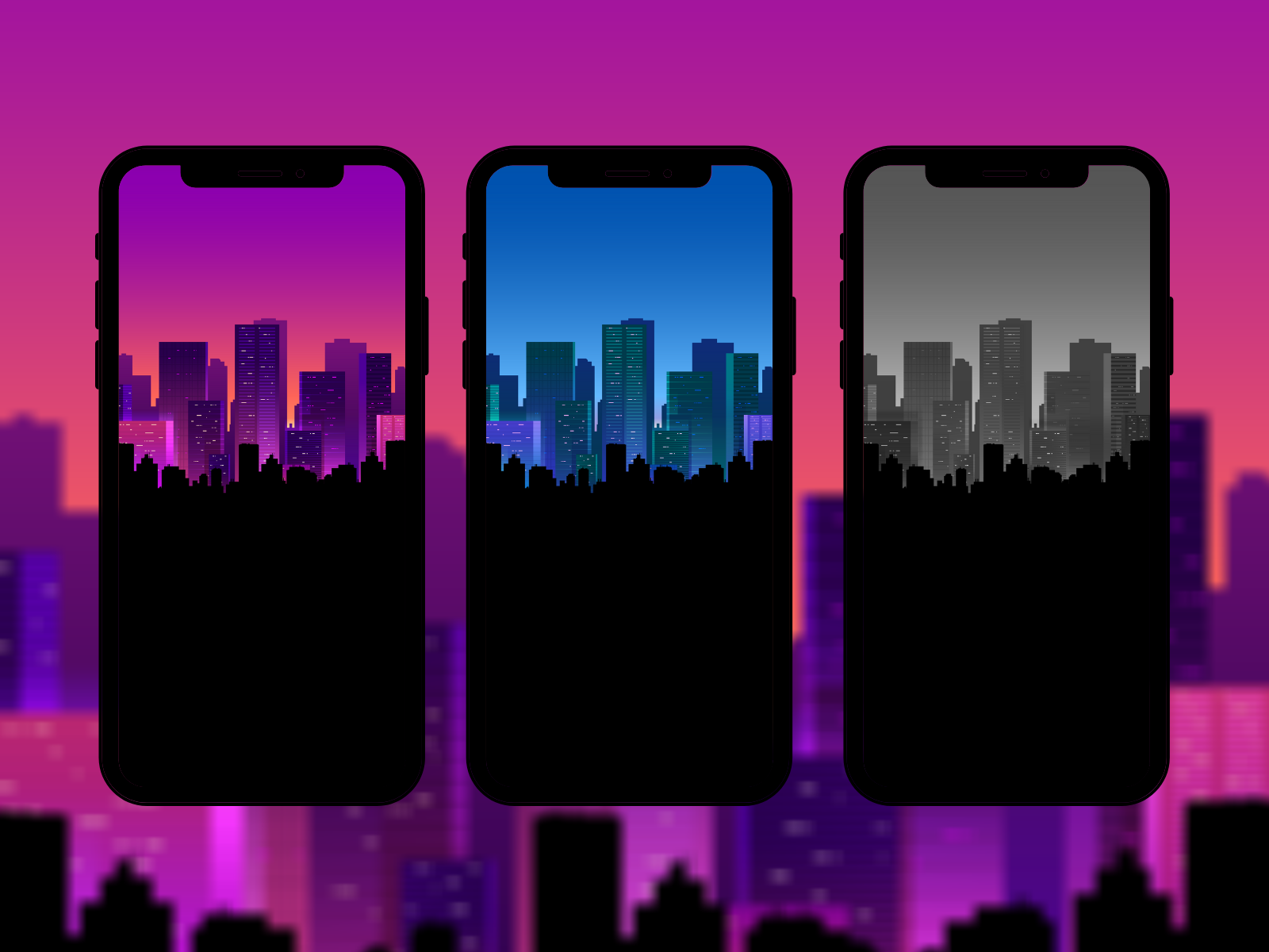 [Wallpaper] City silhouette black amoled | Scrolller