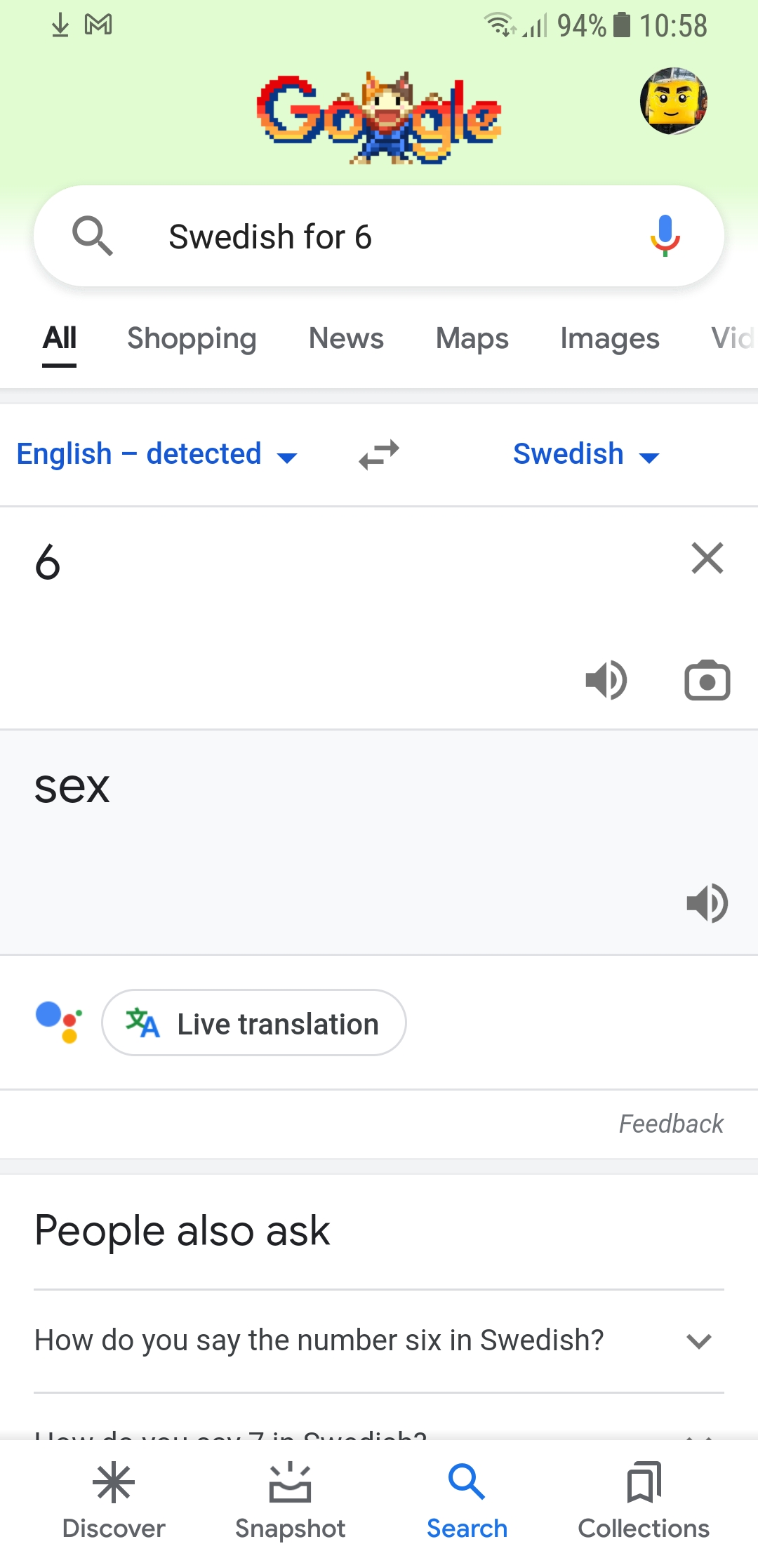 Want have 6 in Swedish | Scrolller
