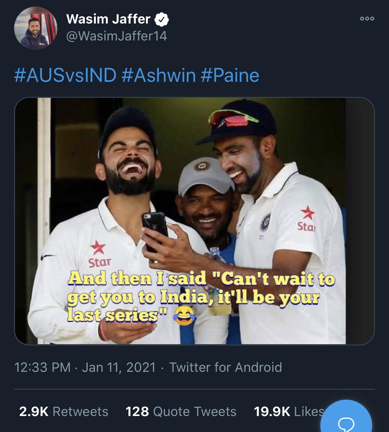 Waseem Jafar posting hours | Scrolller