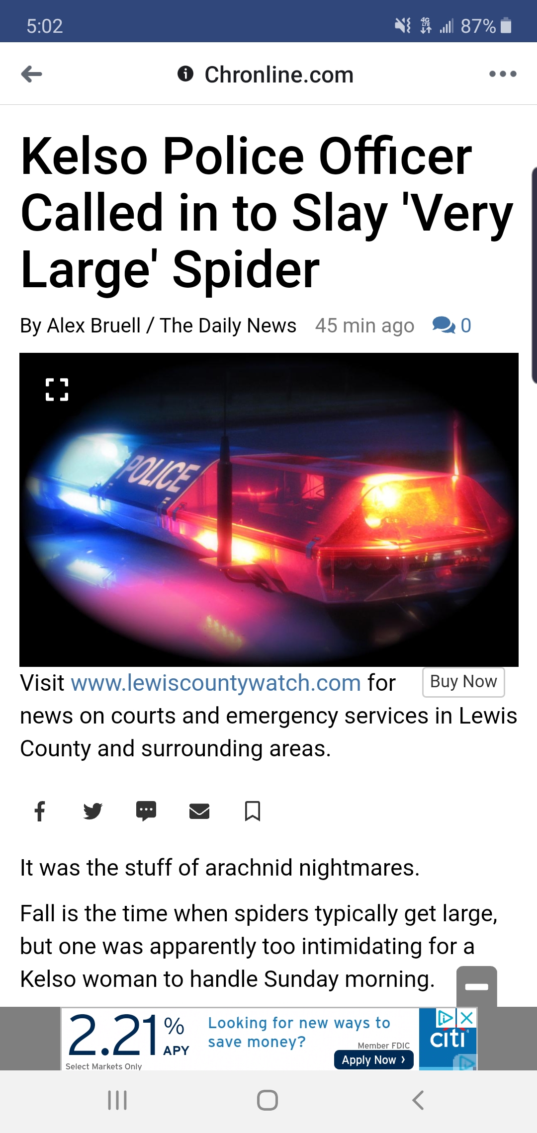 Washington woman calls 911 over spider | Scrolller