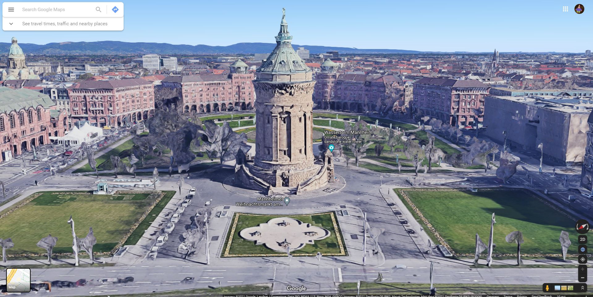 Wasserturm in der Google Maps 3d Ansicht | Scrolller