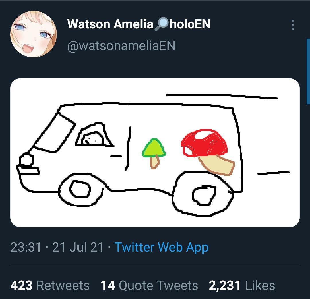 Watoto's mushroom van, expertly drawn by Amelia Watson | Scrolller