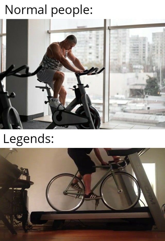 Weaklings use a stationary cycle | Scrolller