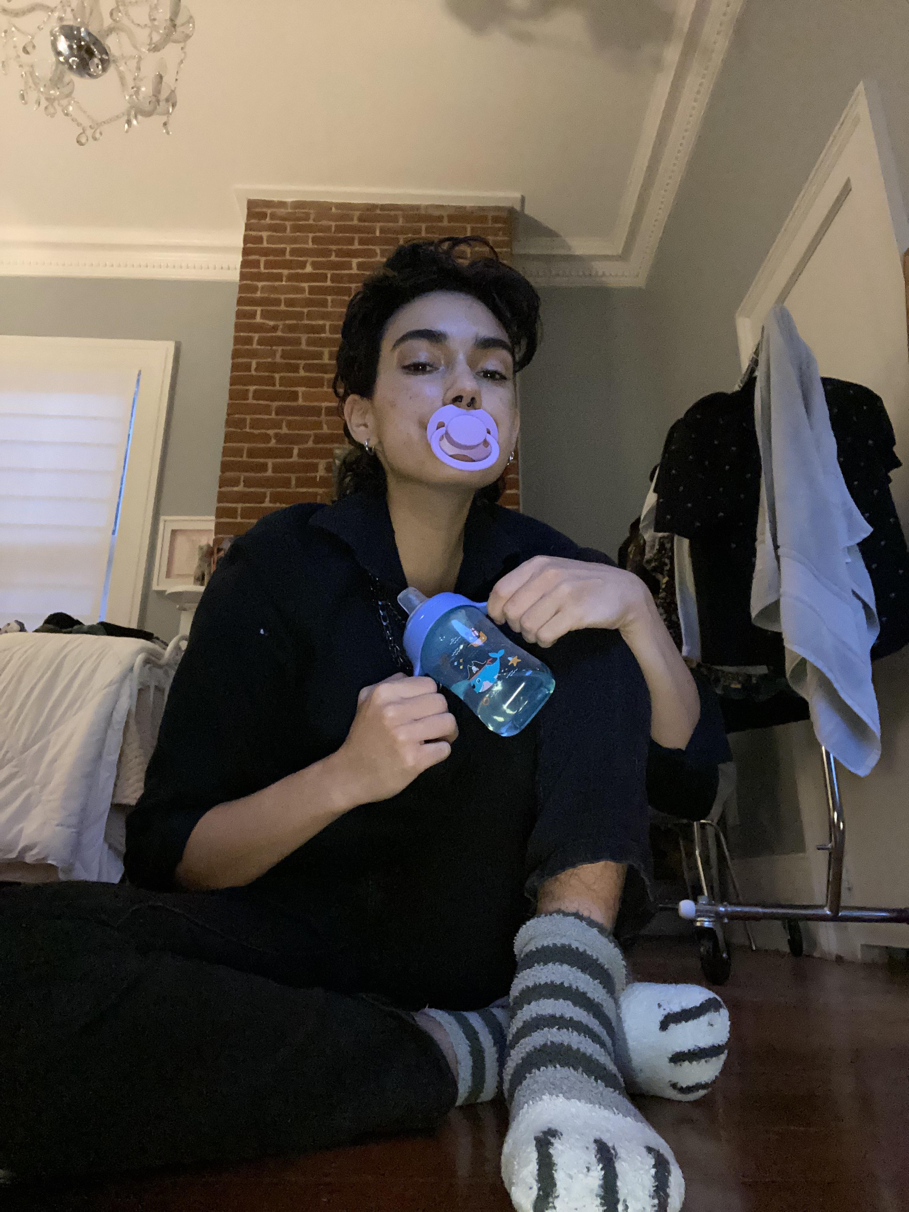 wearing fuzzy socks under my work uniform makes me feel so little 🥺 i wish i could take my ...