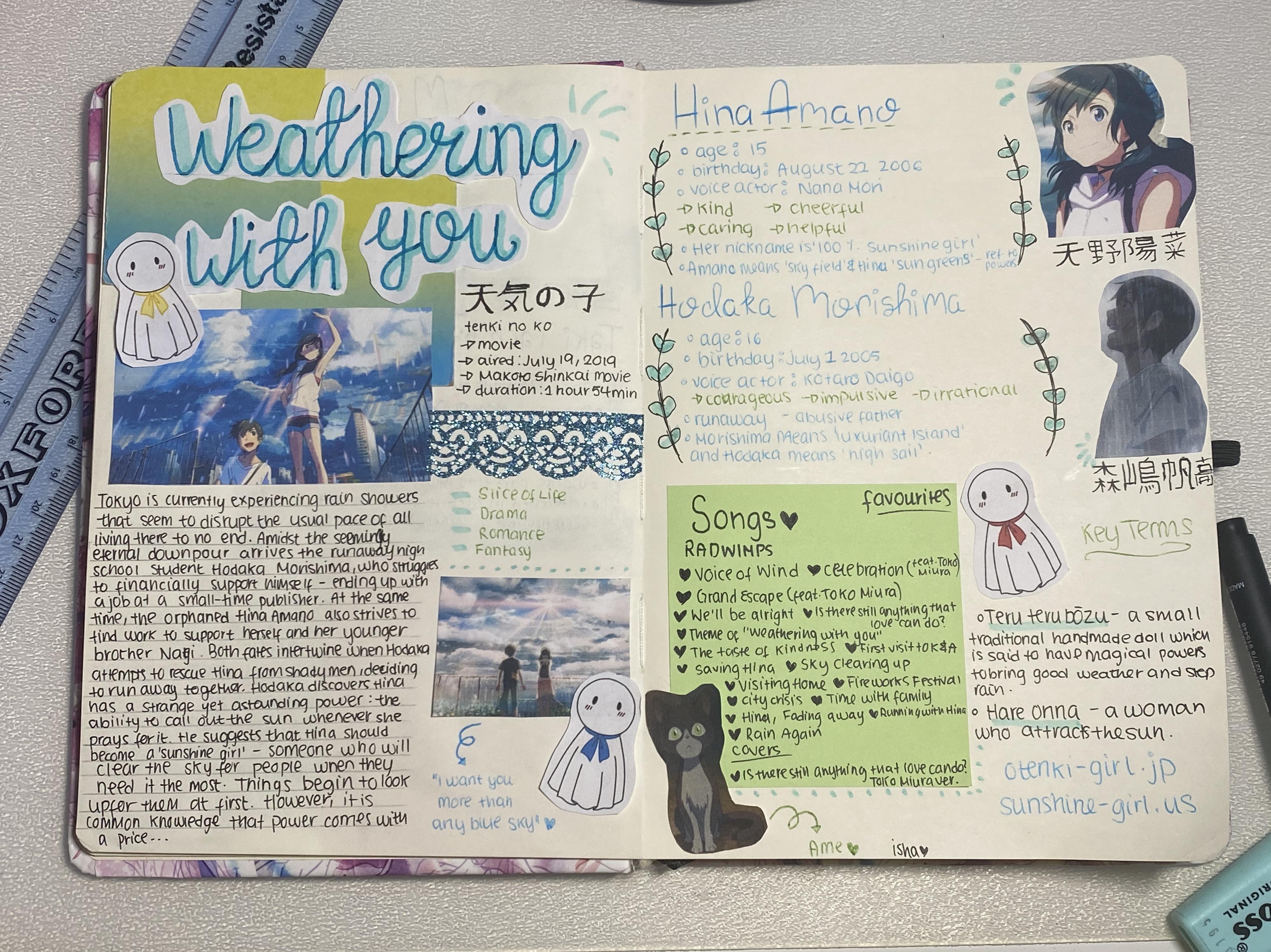 weathering with you journal page ☀️ | Scrolller