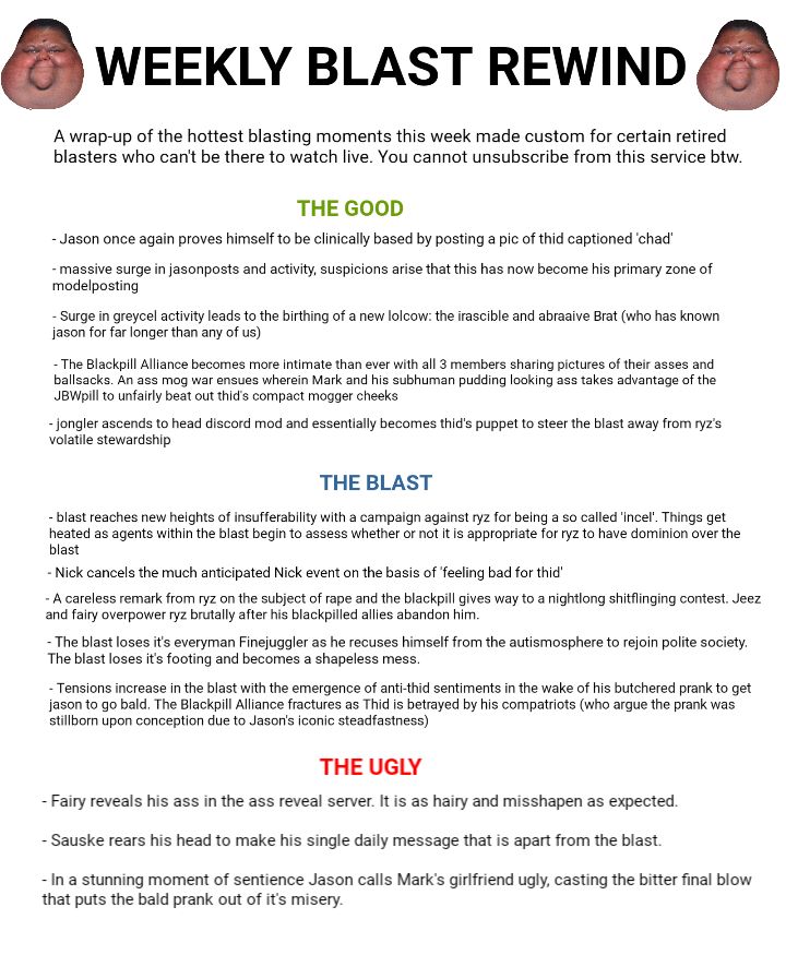 Weekly Blast Recap (JOIN THE DISCORD FOR CONTEXT) | Scrolller