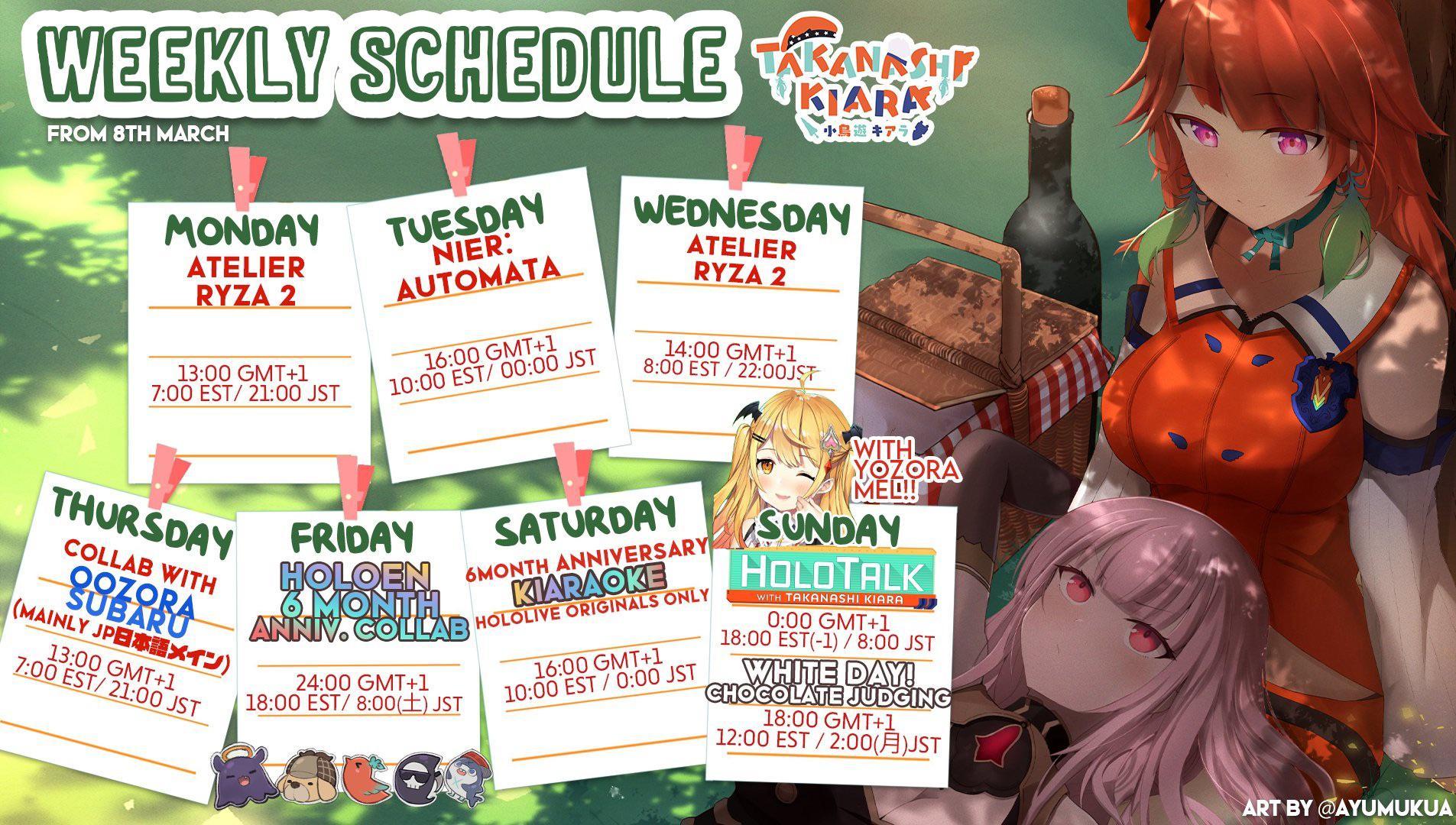 Weekly schedule! [2020-03-08] | Scrolller