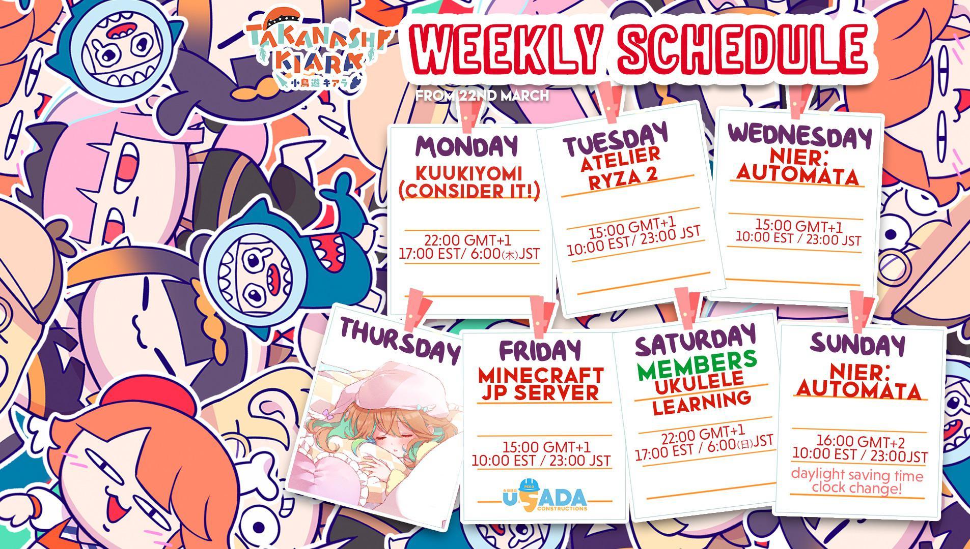【WEEKLY SCHEDULE】 | Scrolller