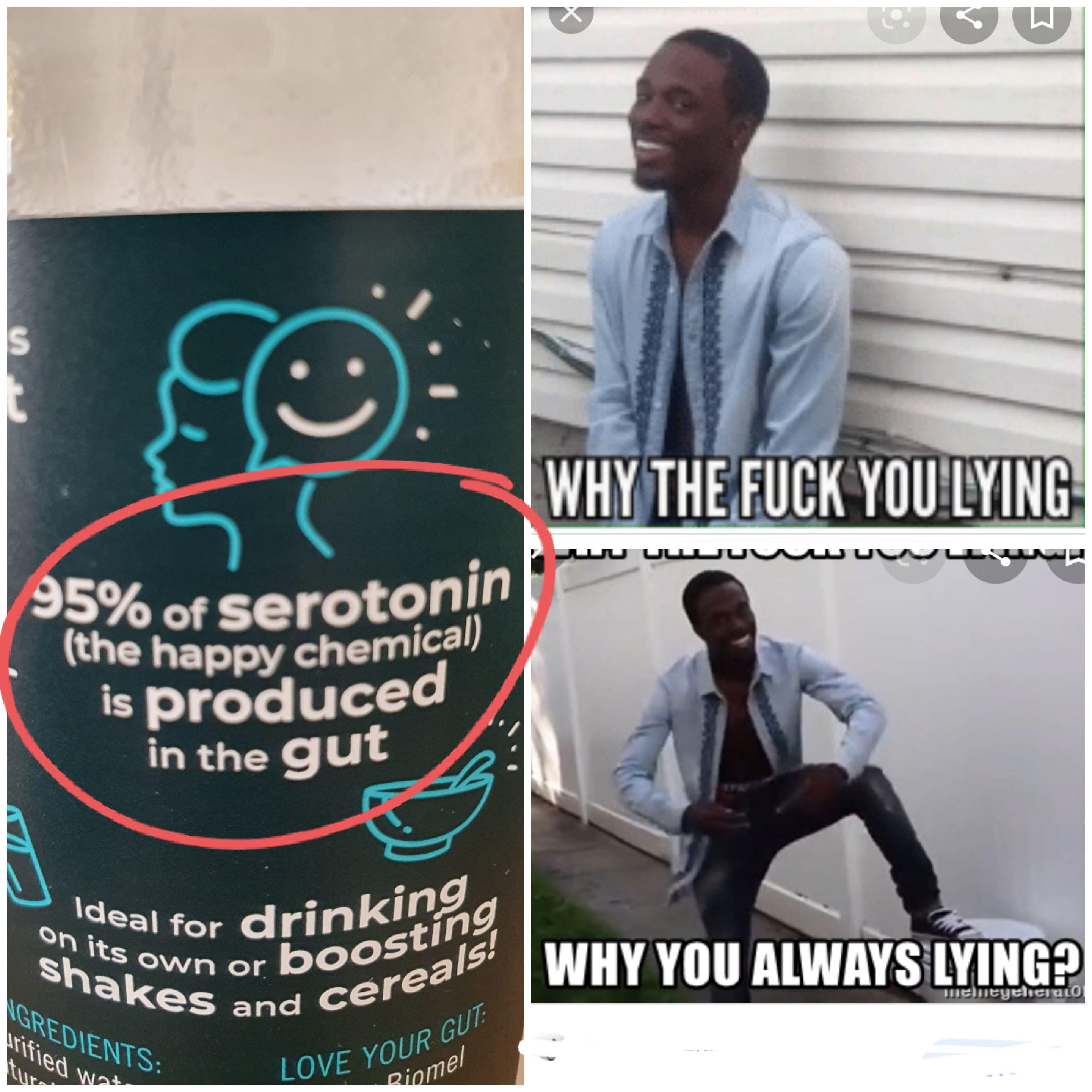 What do you mean serotonin is *produced*? | Scrolller