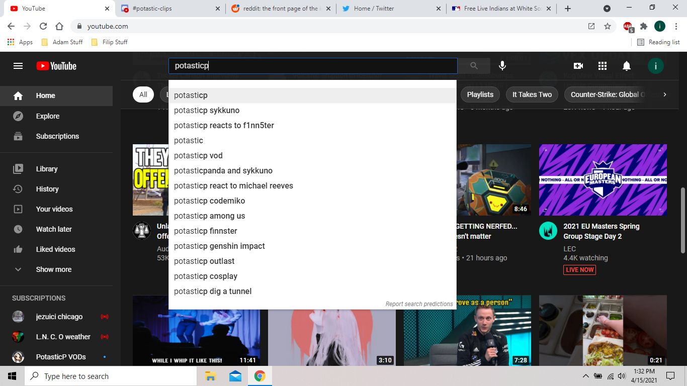 what pops up when typing potasticp | Scrolller