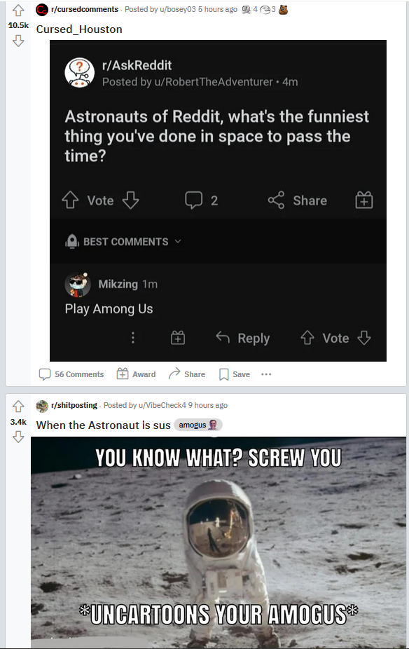 When the amogus hits just right | Scrolller
