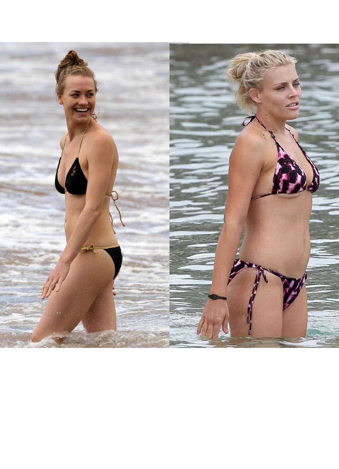 Which blonde has the better beach bod? Yvonne Strahovski vs Busy ...