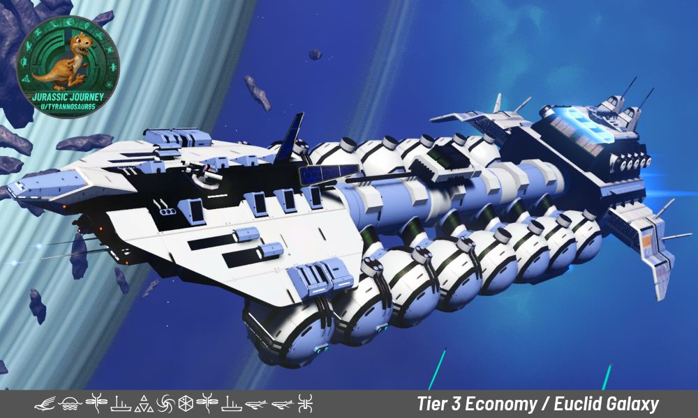White & Blue Galleon System Freighter with Spike-Wings. | Scrolller