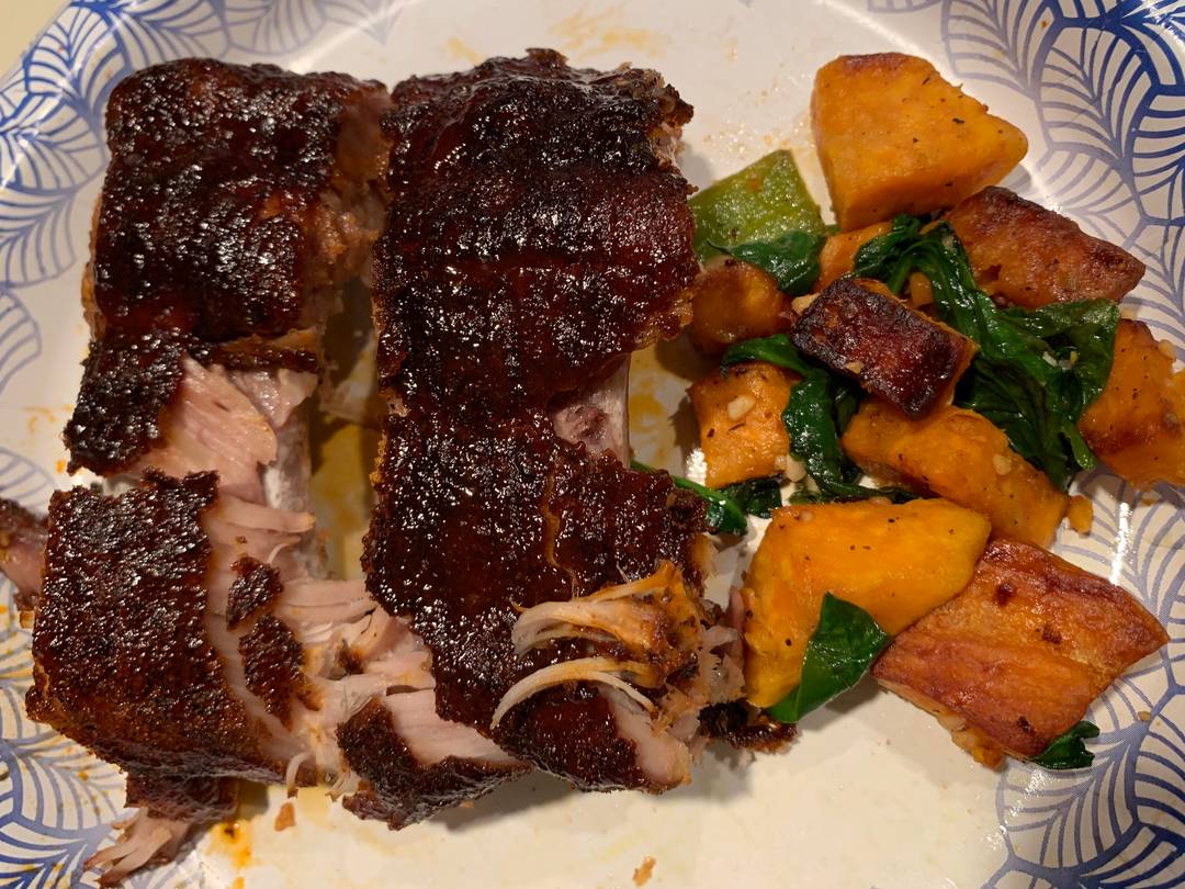 Whole30 Dinner- Baby back ribs & sweet potato hash. | Scrolller